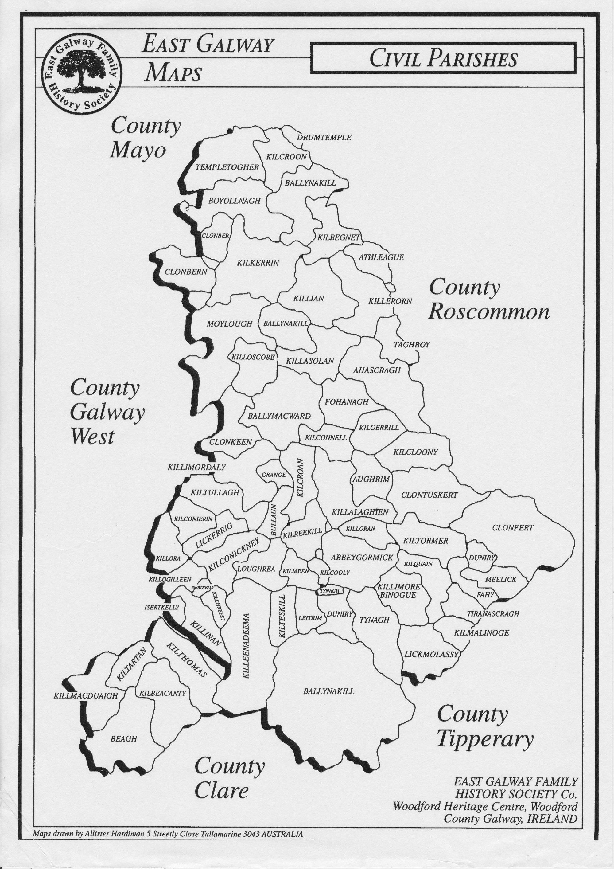 Galway East Civil Parishes Map – Roots Ireland